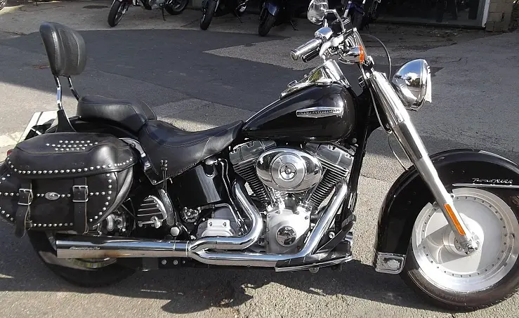 2004 HARLEY-DAVIDSON FXSTI SOFTAIL, FATBOY FRONT END SOLID WHEELS BLACK