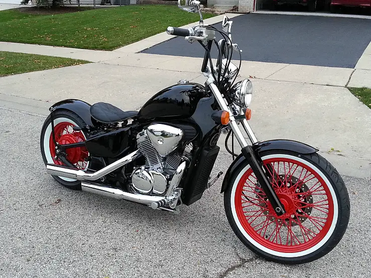 2007 Honda Shadow VLX VT600 Custom Black Lowered Bobber with White Wall ...