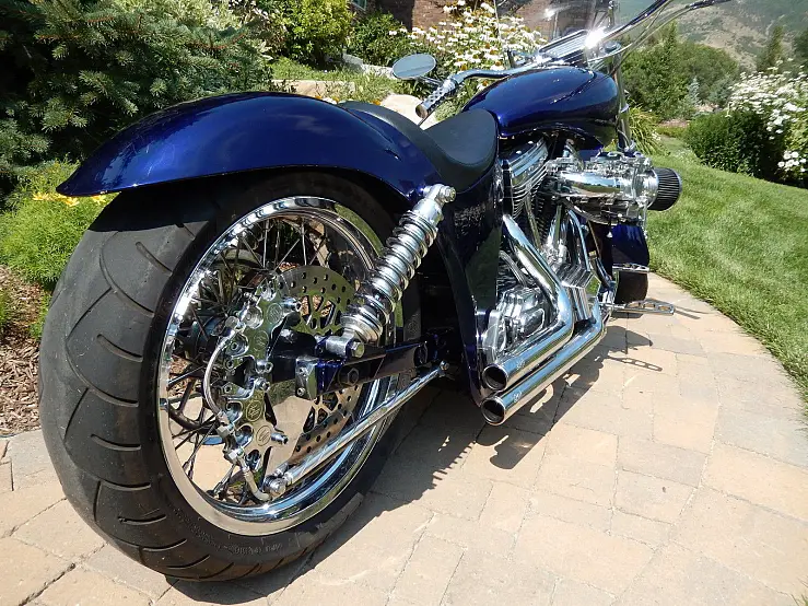 Kenny Boyce FXR Harley Chopper molded frame S&S 113 Dual Mikuni HID Xenon