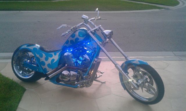 Miami Choppers Custom Built Chopper Electric Blue Beautiful NO RESERVE!!!!!